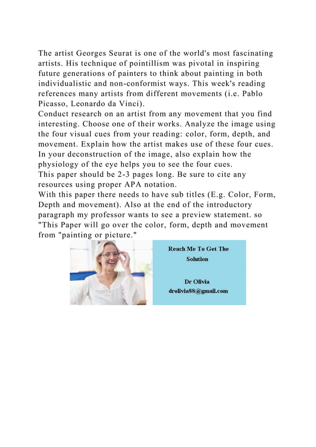 The artist Georges Seurat is one of the worlds most fascinating art.docx