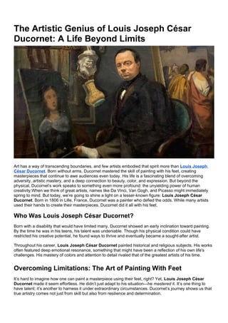 The Artistic Genius of Louis Joseph César Ducornet_ A Life Beyond ...