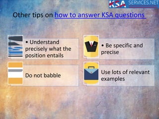 The Art of Answering KSA Questions | PPT
