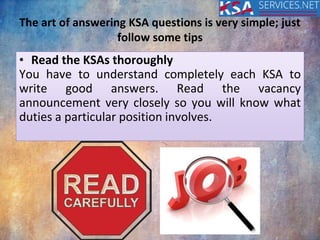 The Art of Answering KSA Questions | PPT