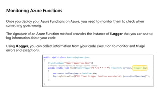 The art of Azure Functions (unit) testing and monitoring | PPT