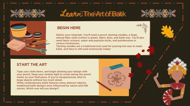 The Art of Batik, template ppt aesthetic | PPTX