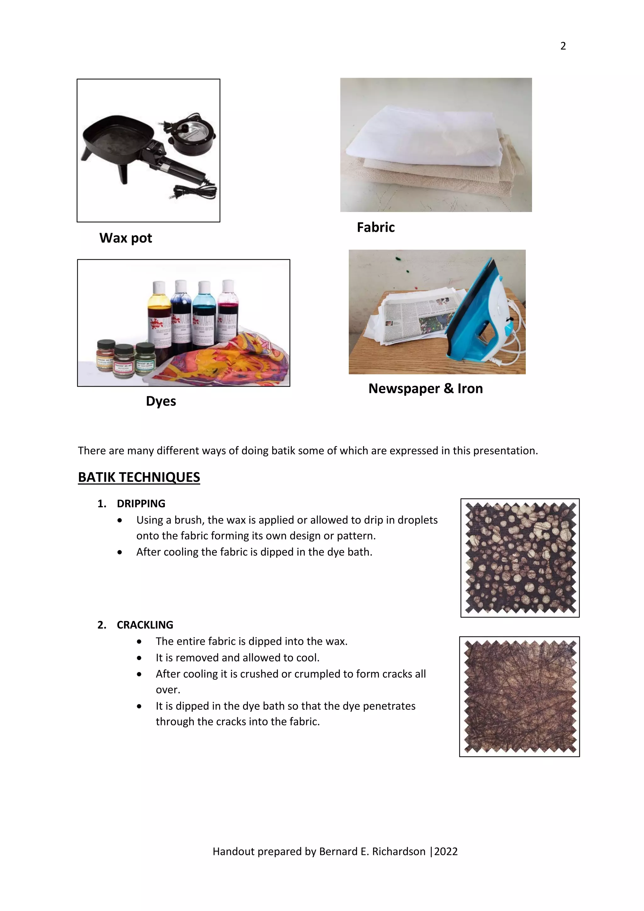 The art of batik handout | PDF