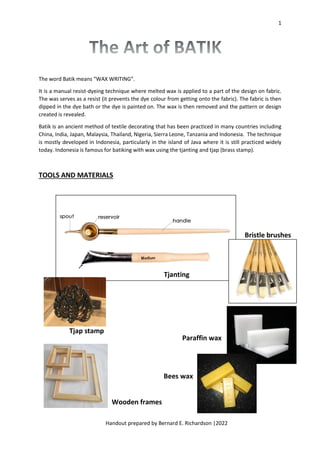 The art of batik handout | PDF