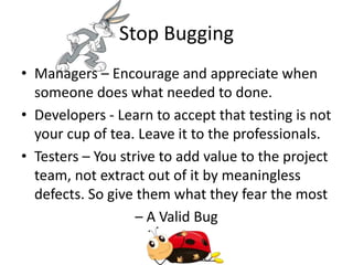 The art of Bugging | PPT