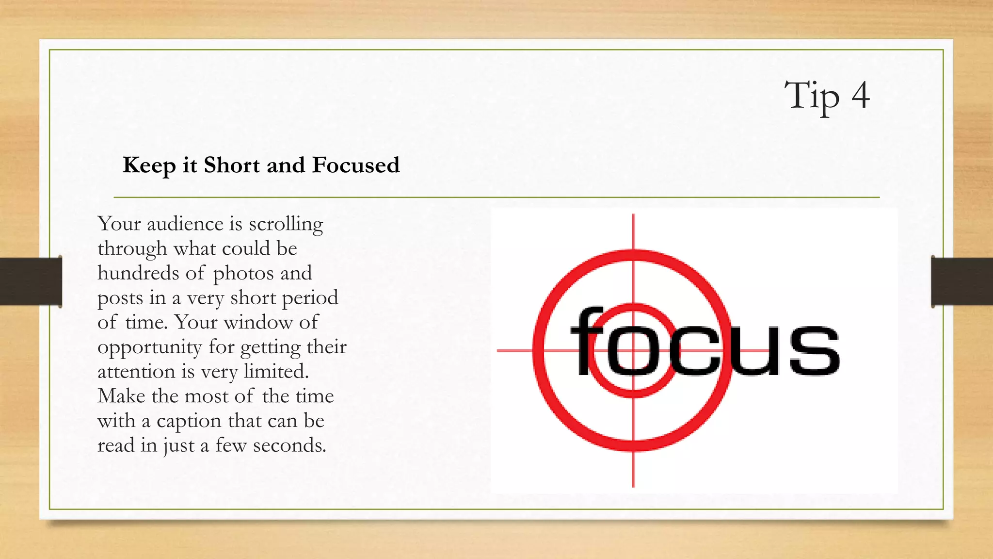 The art of caption: 10 Tips to better captioning on social media | PPTX