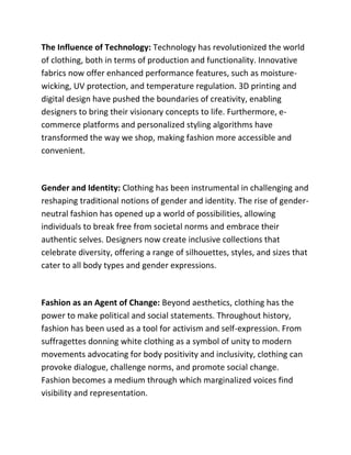 The Art of Clothing, Unveiling the Threads of Style and Expression.docx