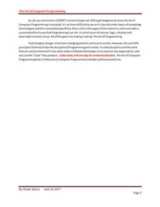 The art of computer programming | DOCX