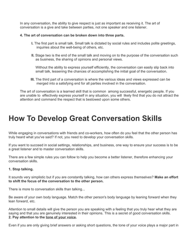 The art of conversation | PDF
