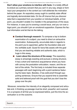 The art of crafting the perfect expository essay | PDF
