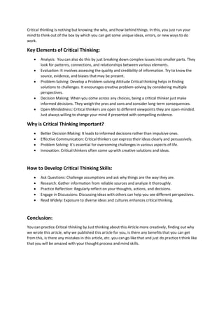 The Art of Critical Thinking.docx