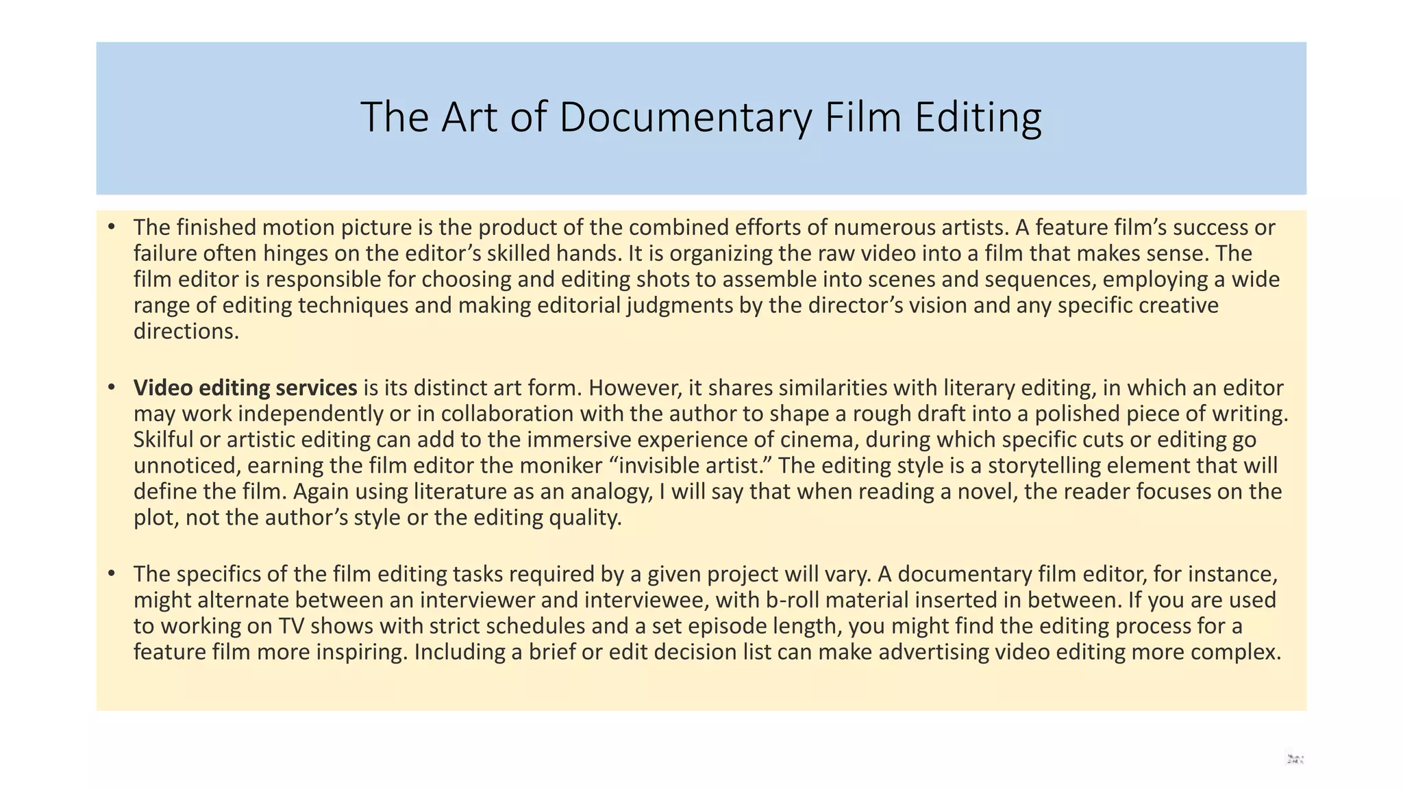 The Art of Documentary Film Editing.pptx
