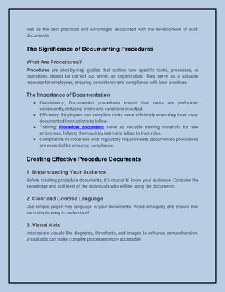 The Art of Documenting Procedures_A Comprehensive Guide | PDF