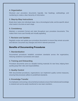 The Art of Documenting Procedures_A Comprehensive Guide | PDF