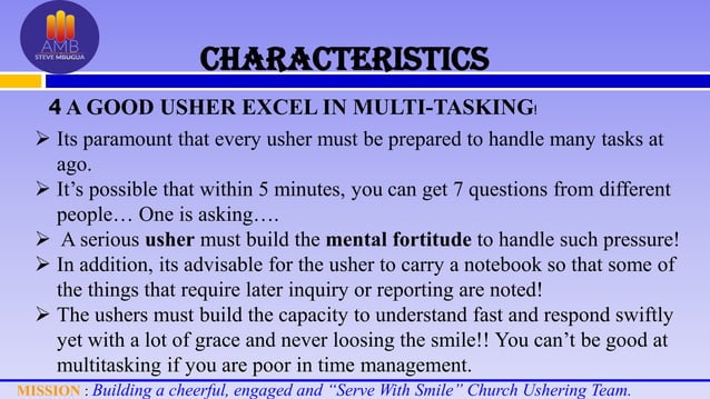 THE ART OF EFFECTIVE USHERING session 1.pdf | Career Advice | Careers