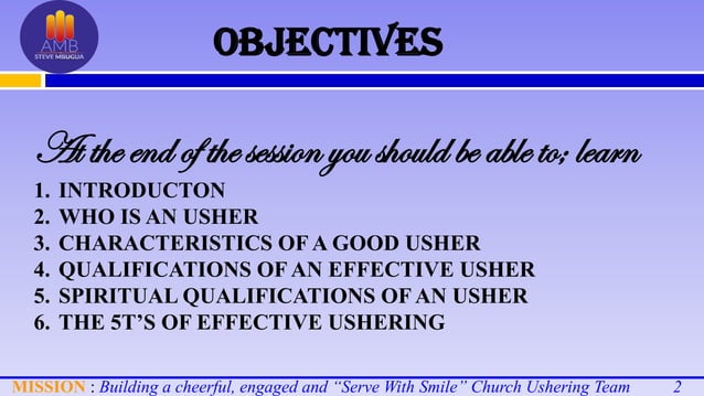 THE ART OF EFFECTIVE USHERING session 1.pdf | Career Advice | Careers