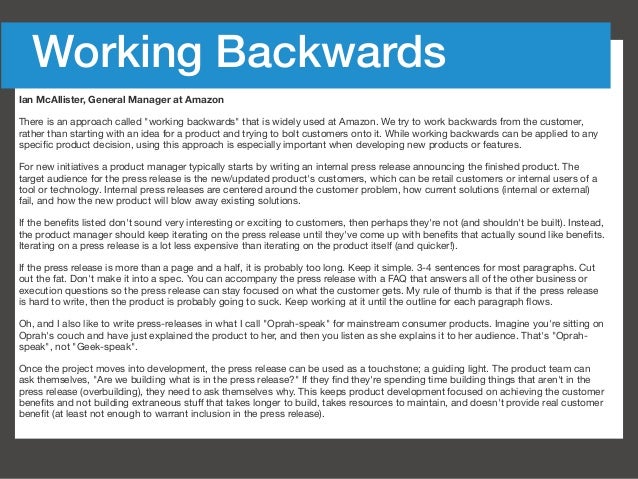 The Art of Execution #2.7 Working Backwards