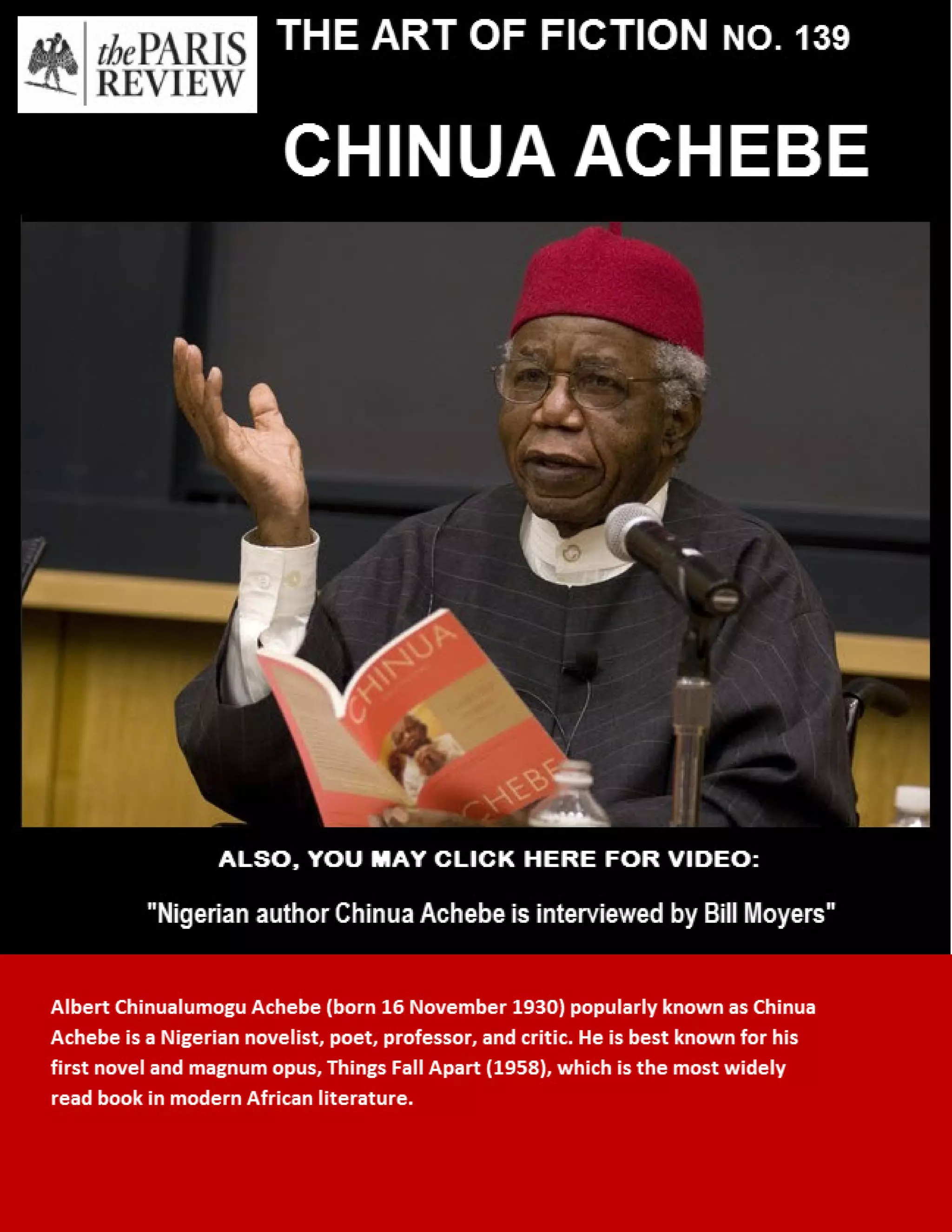 The Art of Fiction, A Paris Interview with Chinua Achebe | PDF