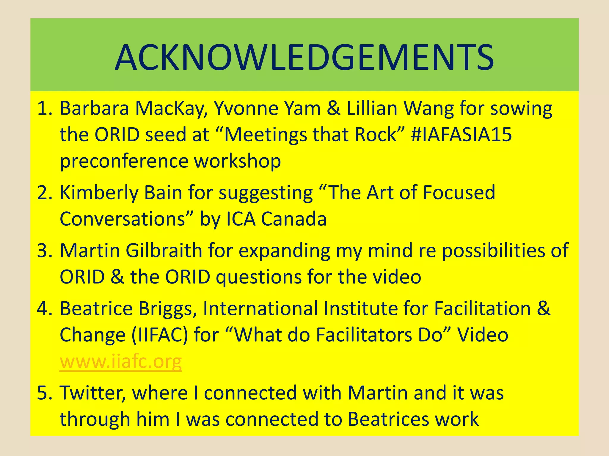 The Focused Conversation Method - ORID | PPTX