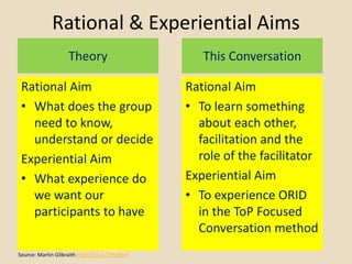 The Focused Conversation Method - ORID | PPTX