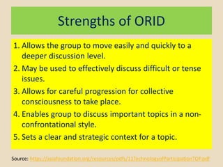 The Focused Conversation Method - ORID | PPTX