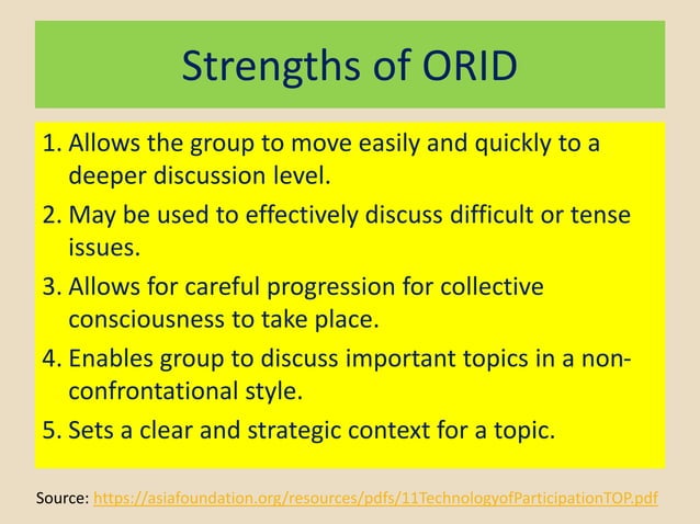 The Focused Conversation Method - ORID | PPTX