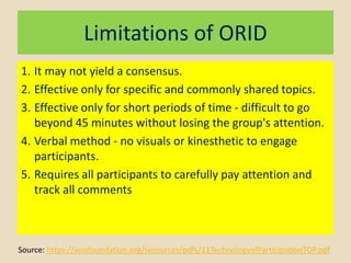 The Focused Conversation Method - ORID | PPTX