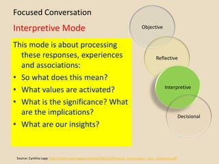 The Focused Conversation Method - ORID | PPTX