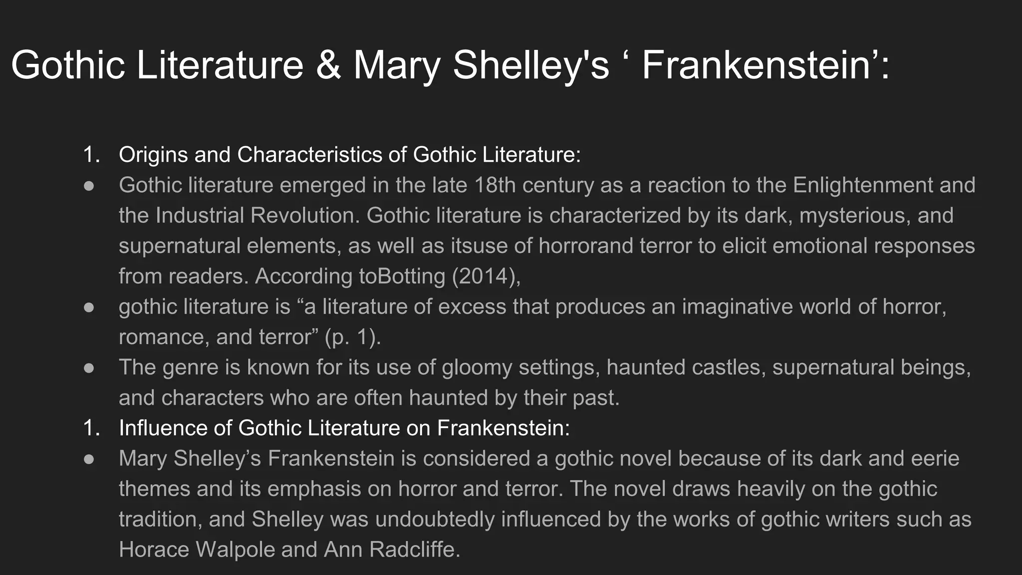 The Art Of Gothic literature-- An Analysis of Mary Shelley's ...