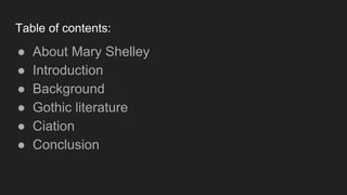 The Art Of Gothic literature-- An Analysis of Mary Shelley's ...