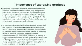 The Art of Gratitude in Community Support Groups | Solh Wellness | PDF
