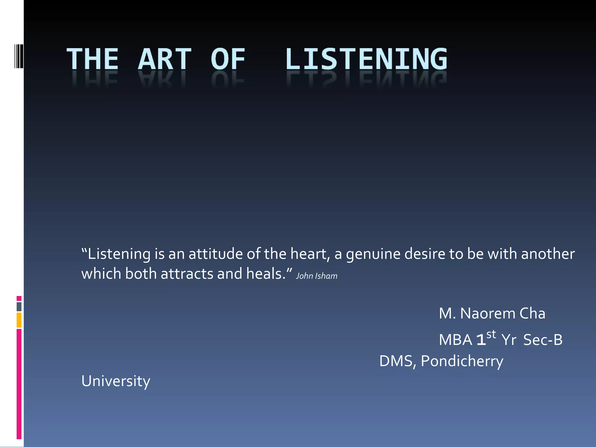 The Art Of Listening | PPT