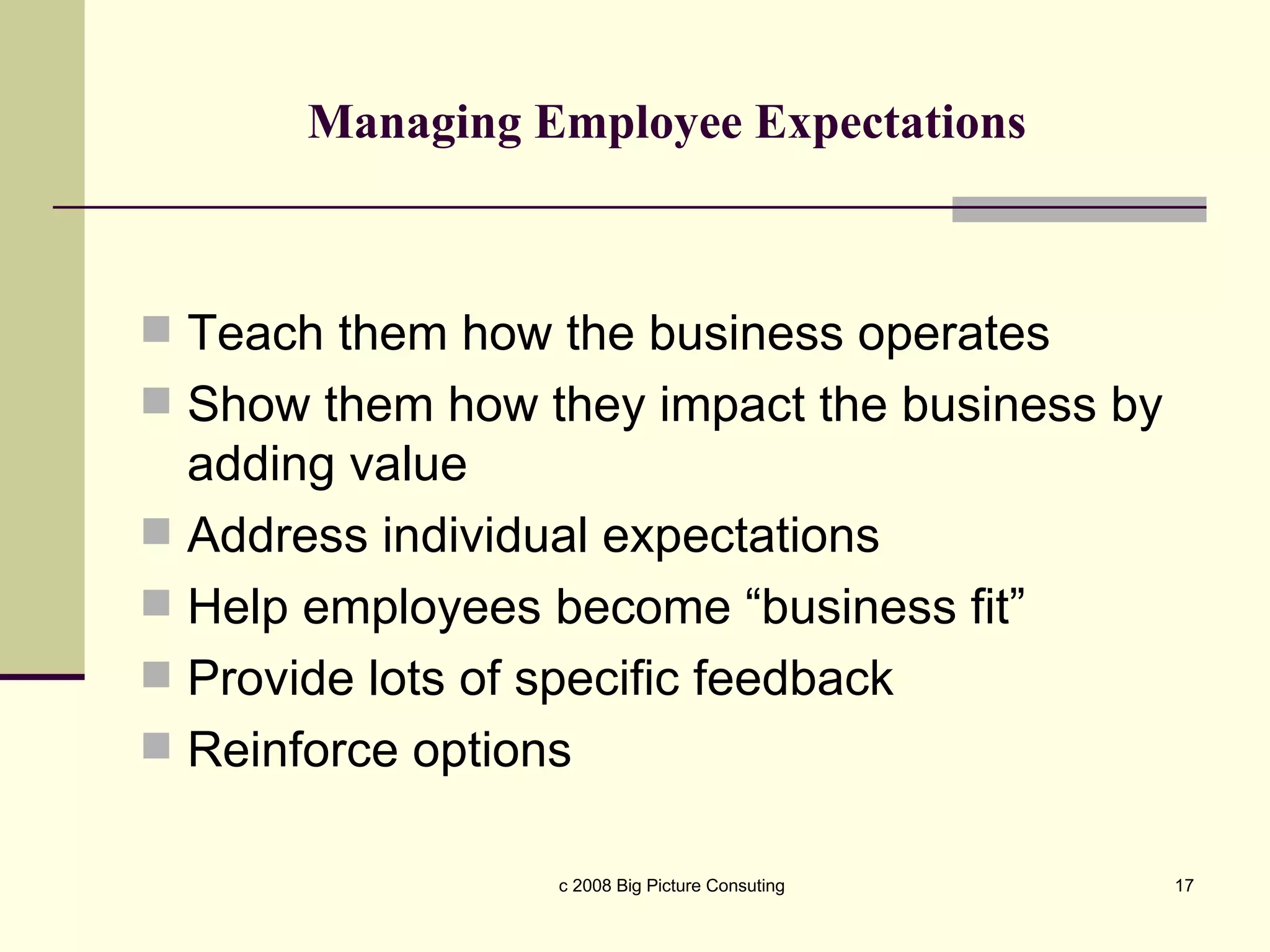 The Art Of Managing Employee Expectations | PPT