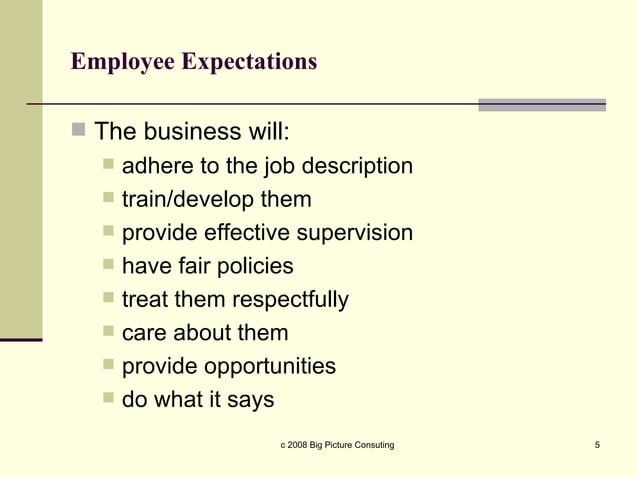 The Art Of Managing Employee Expectations | PPT