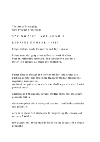 The Art of Managing New Product TransitionsS P R I N G .docx