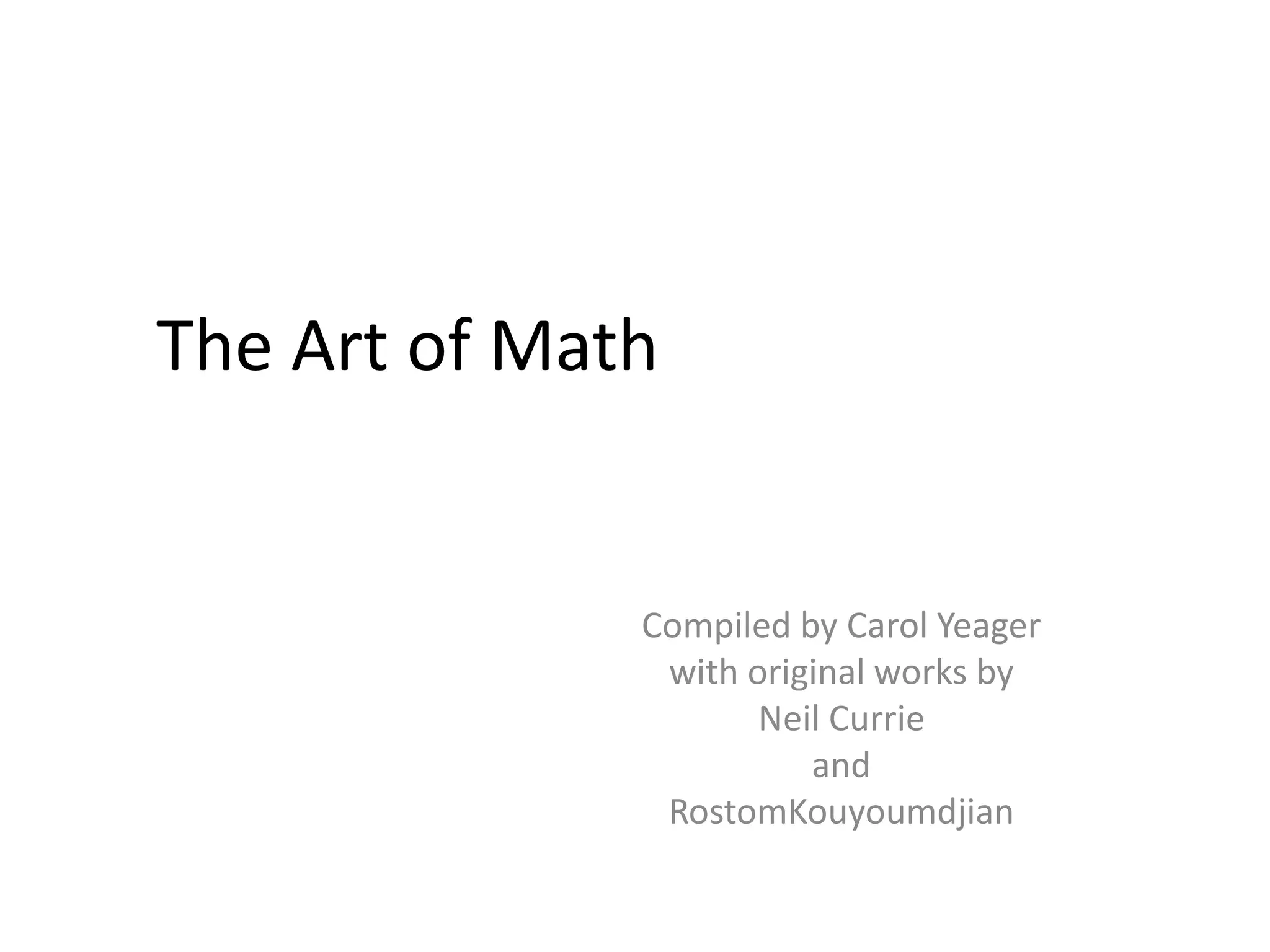 The art of math | PPTX
