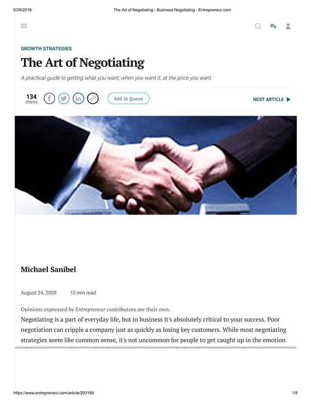 The art of negotiating | PDF