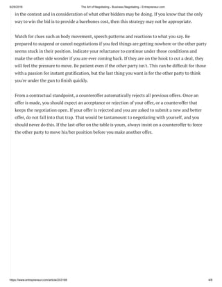 The art of negotiating | PDF