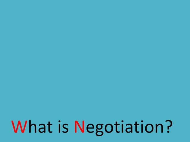 The art of negotiation | PDF