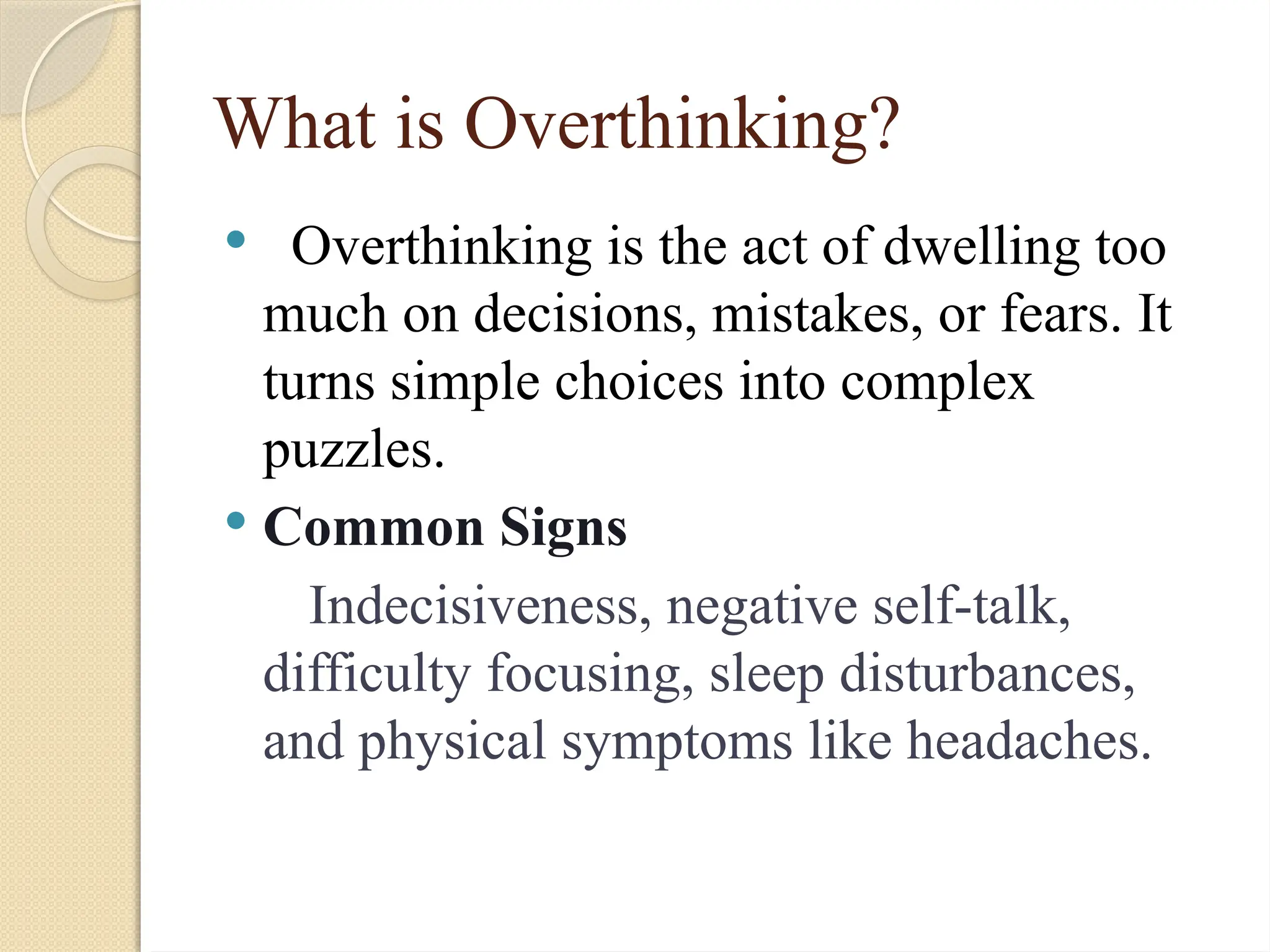 The Art of not Overthinking. .pptx