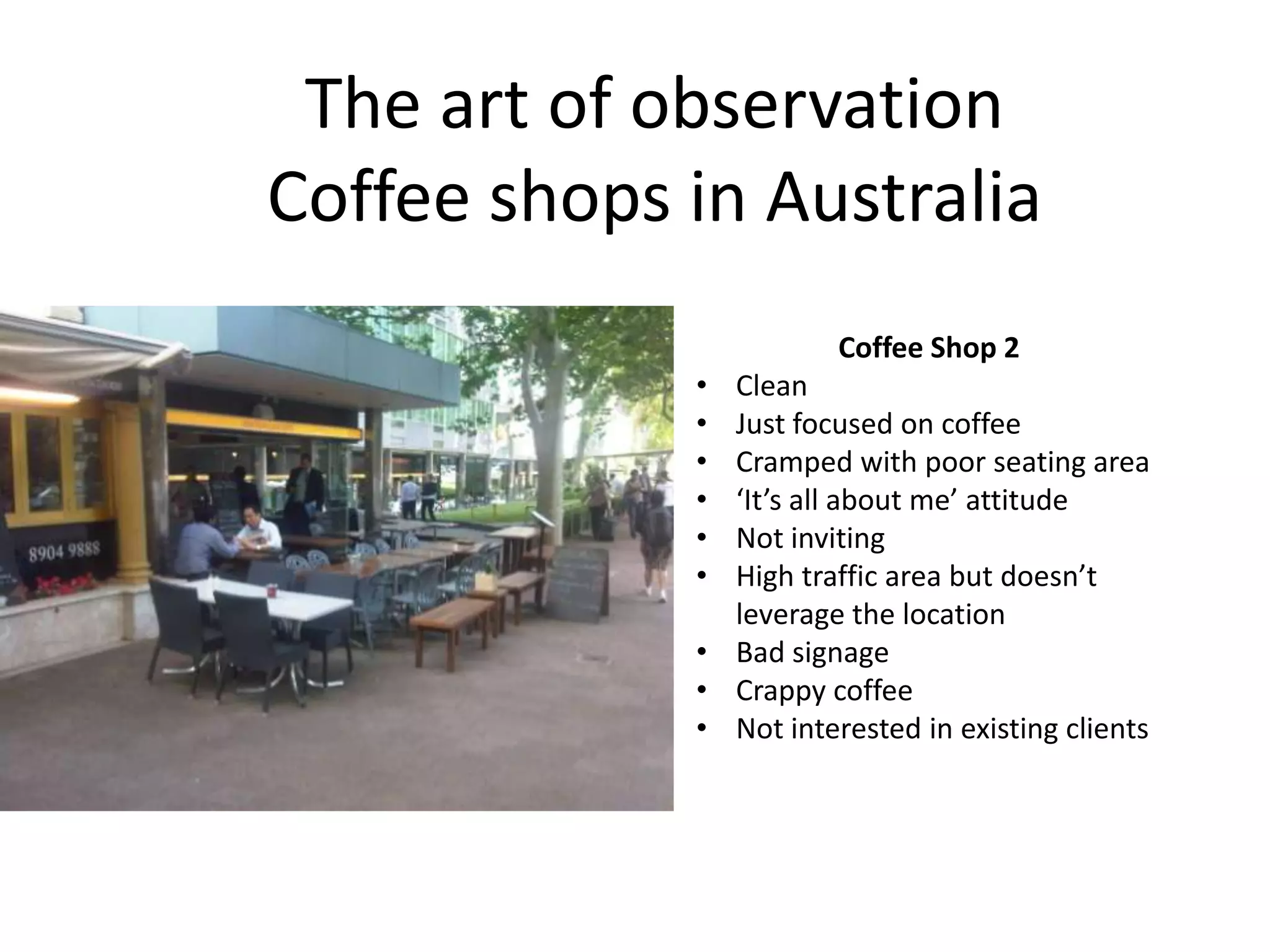 The art of observation coffee shops | PPTX