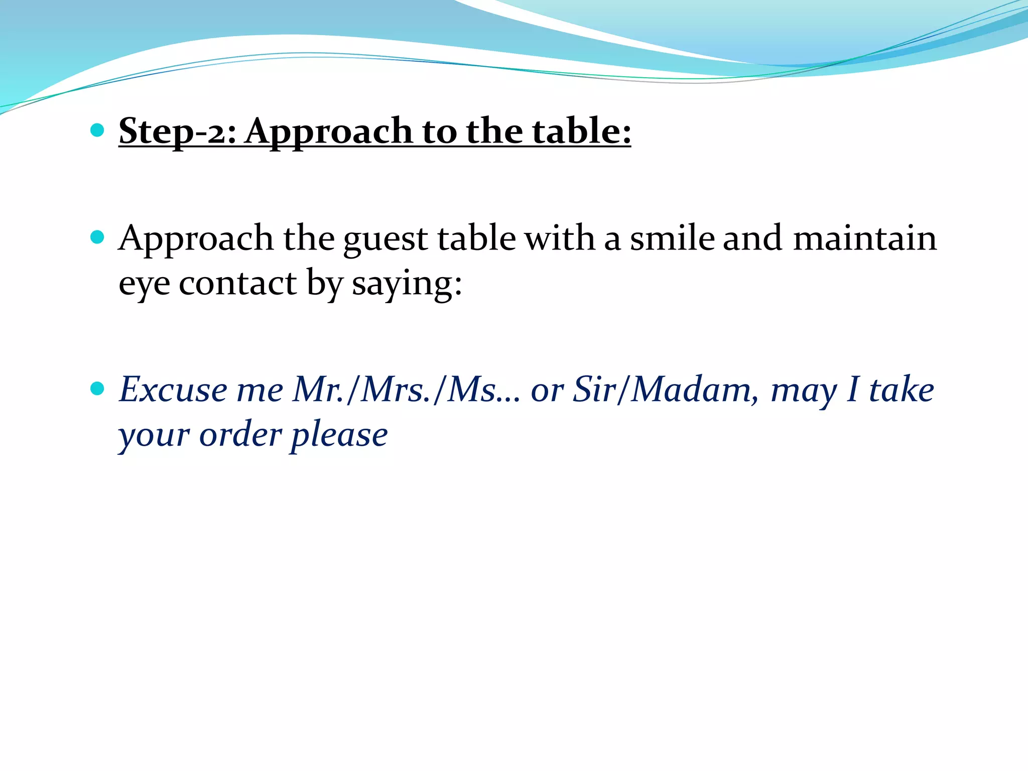 The art of Order Taking | PPTX