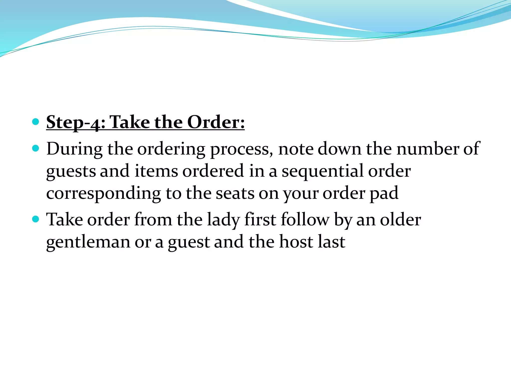 The art of Order Taking | PPTX