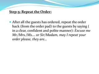 The art of Order Taking | PPTX