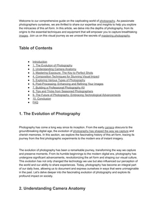 The Art of Photography Unveiling the Essence of Capturing Timeless ...