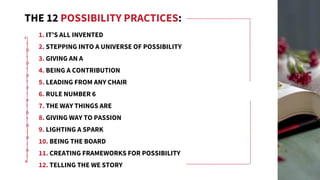 The Art of Possibility Book Exploration by Laurie Hawkins | PPT