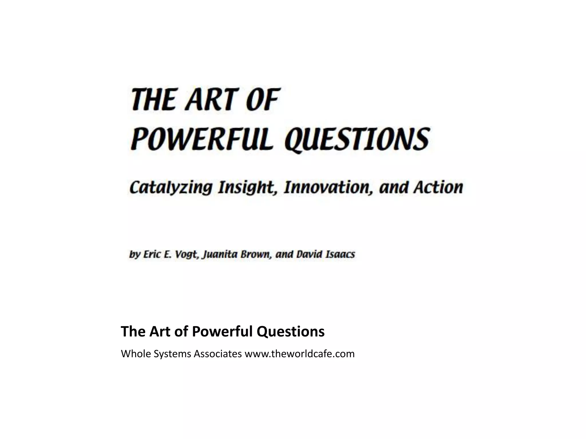 The art of powerful questions | PPTX