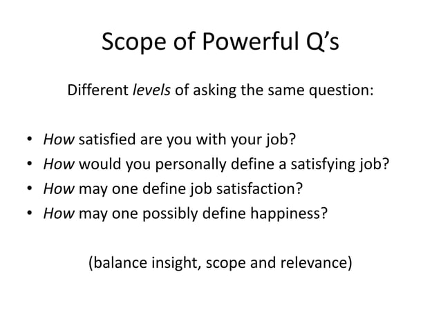 The art of powerful questions | PPTX | Careers