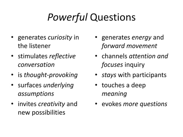 The art of powerful questions | PPTX | Careers