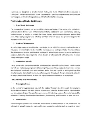 The Art of Probe Card Design in California A Journey into Precision and ...